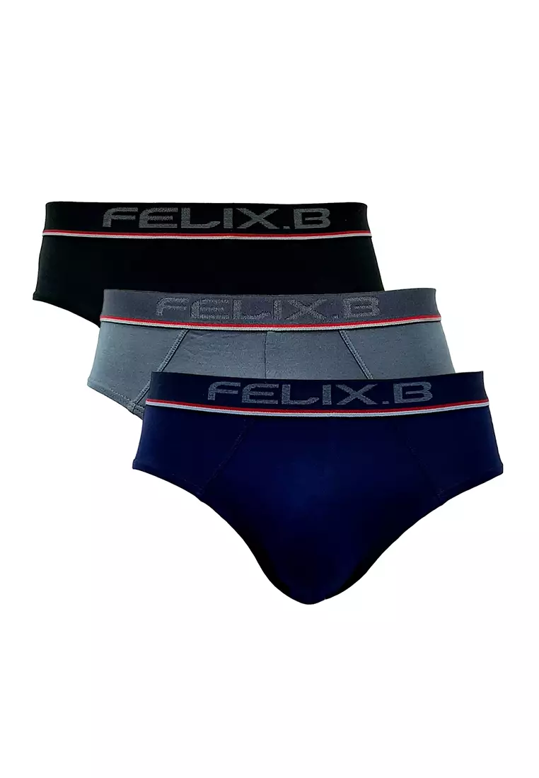 Jual Felix.B Felix.B Underwear Viscose Spandex Mini Brief 3in1, Mix ...
