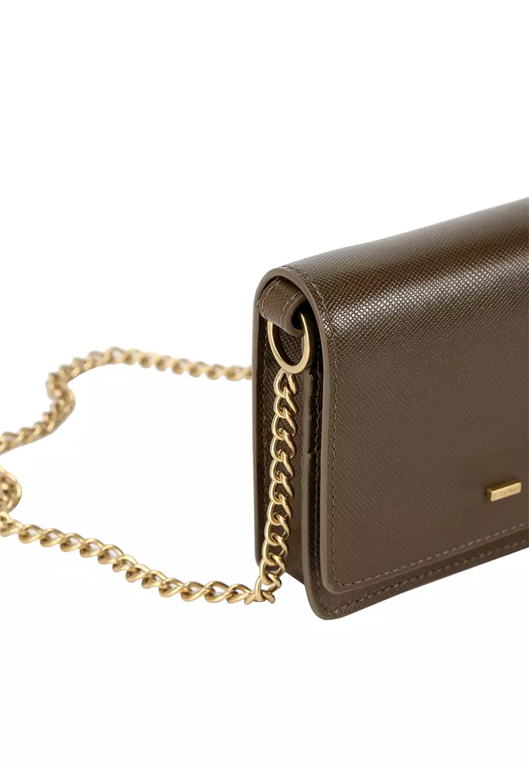 Buy BERACAMY Petite Chain Pouch - Saffiano Olive 2026 Online | ZALORA