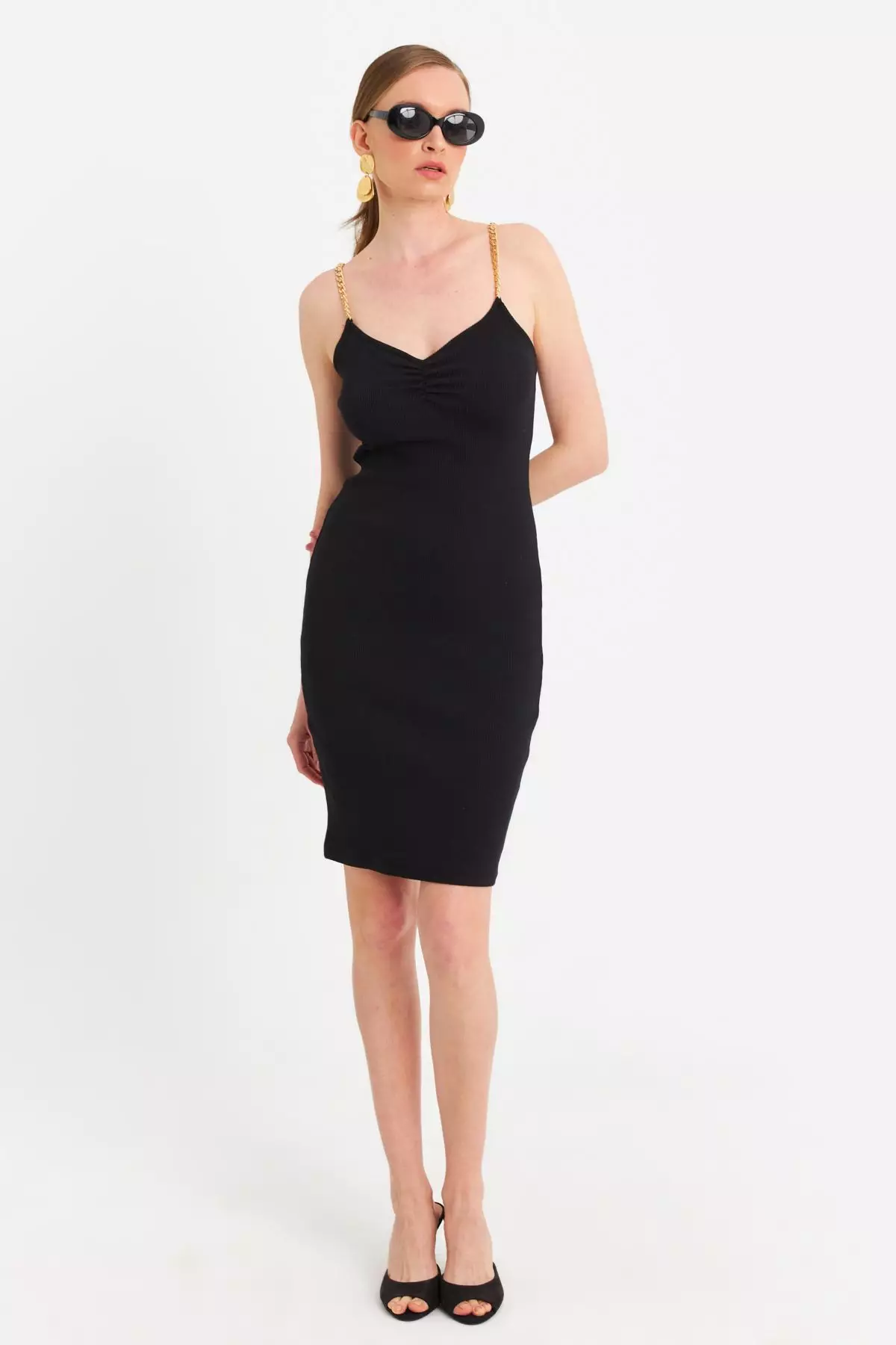 Buy Cool & Sexy V-Neck Chain Strap Mini Dress 2025 Online | ZALORA