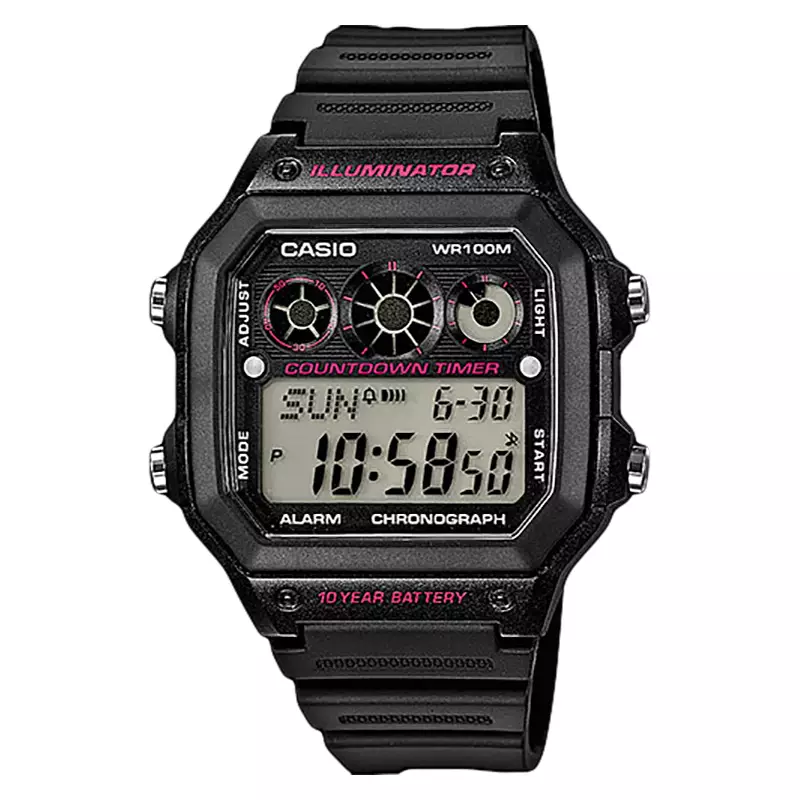 Jual Casio Jam Tangan Pria Casio General AE-1300WH-1A2VDF Digital Dial Black Resin Band Original ...