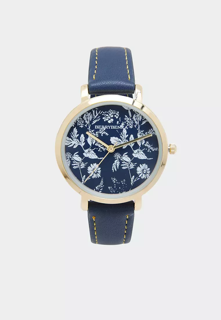 Jual Berrybenka Label Sophie Claire Floral Watches Navy Original 2024 ...