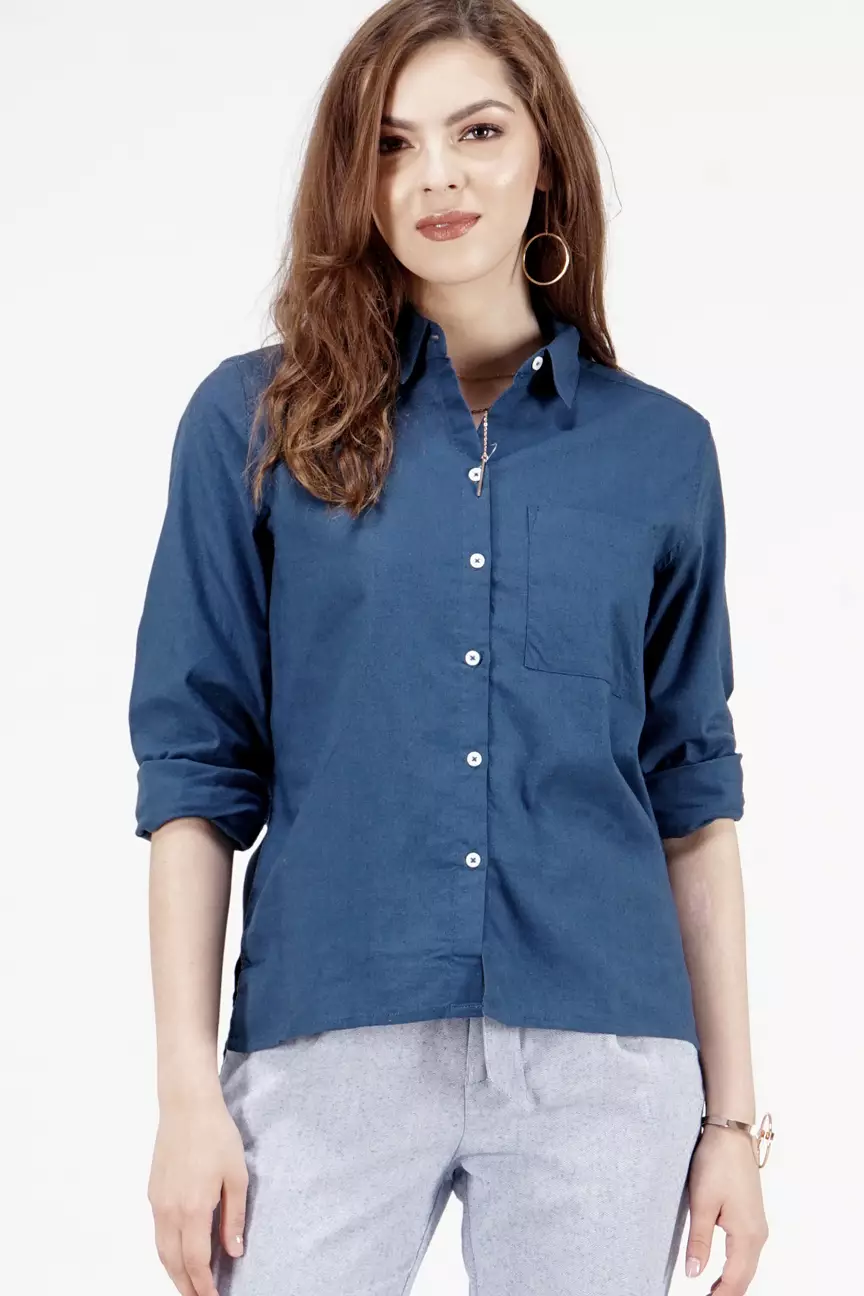 Jual LOGO JEANS Kemeja Wanita Davy Blue Original 2025 | ZALORA Indonesia