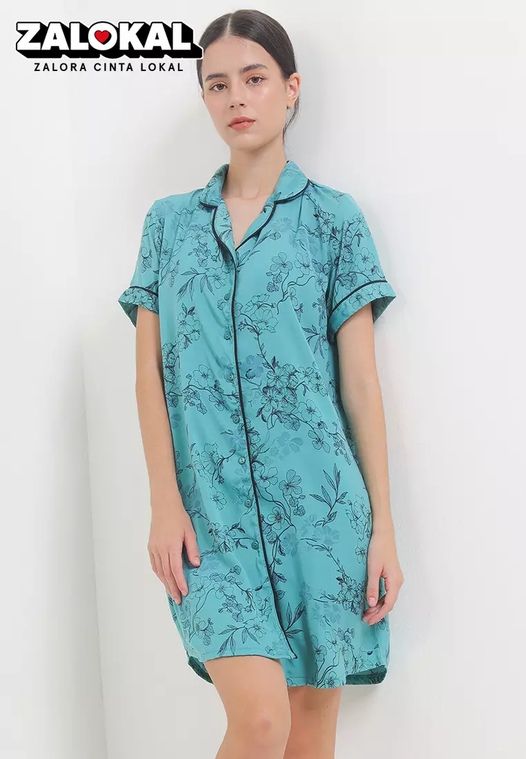 Jual Anne Wintours Daster Dress Pyjama Baju Tidur Satin Silk Sleepwear ...