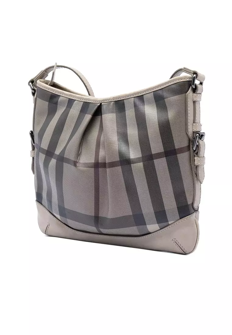 Buy BURBERRY Pre-Loved Burberry Smoke Check Coated Canvas Hartham ...