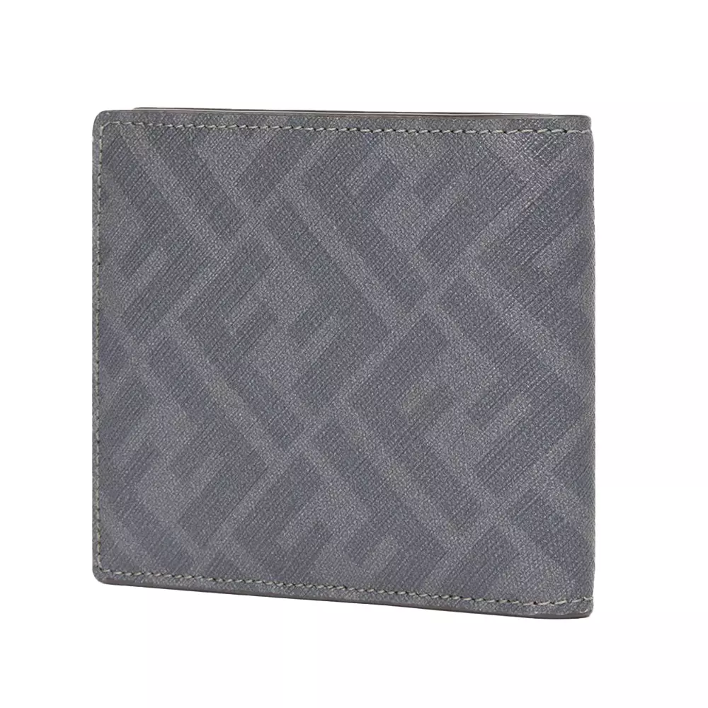 Jual FENDI Fendi FF Diagonal Canvas Bifold Wallet Gray Original 2024 ...
