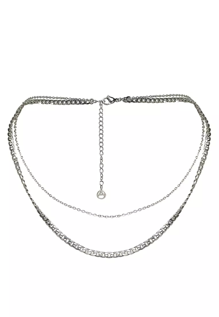 Buy ALDO Lovechain Stainless Steel Duo Chain Necklace 2025 Online ...