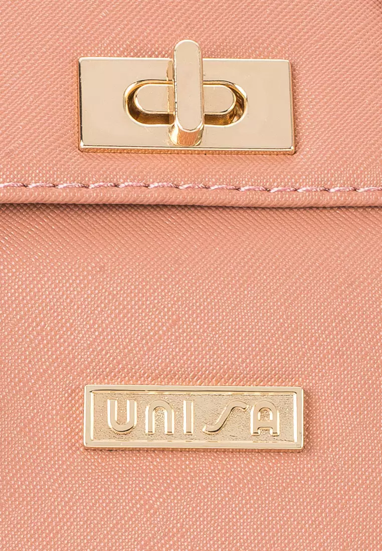 Buy Unisa UNISA Saffiano Texture Mini Sling Bag With Turn Lock 2025 ...