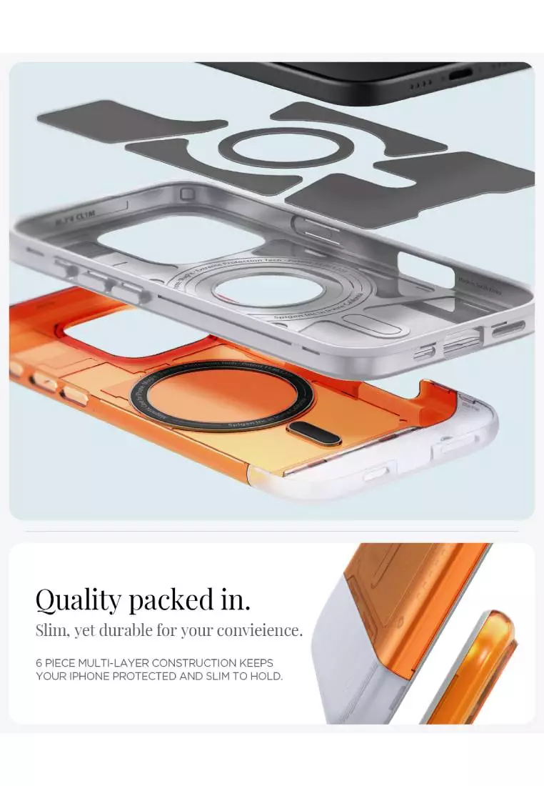 Buy Spigen Spigen iPhone 16 Pro Case Classic C1 MagFit Tangerine 2025 Online | ZALORA Philippines