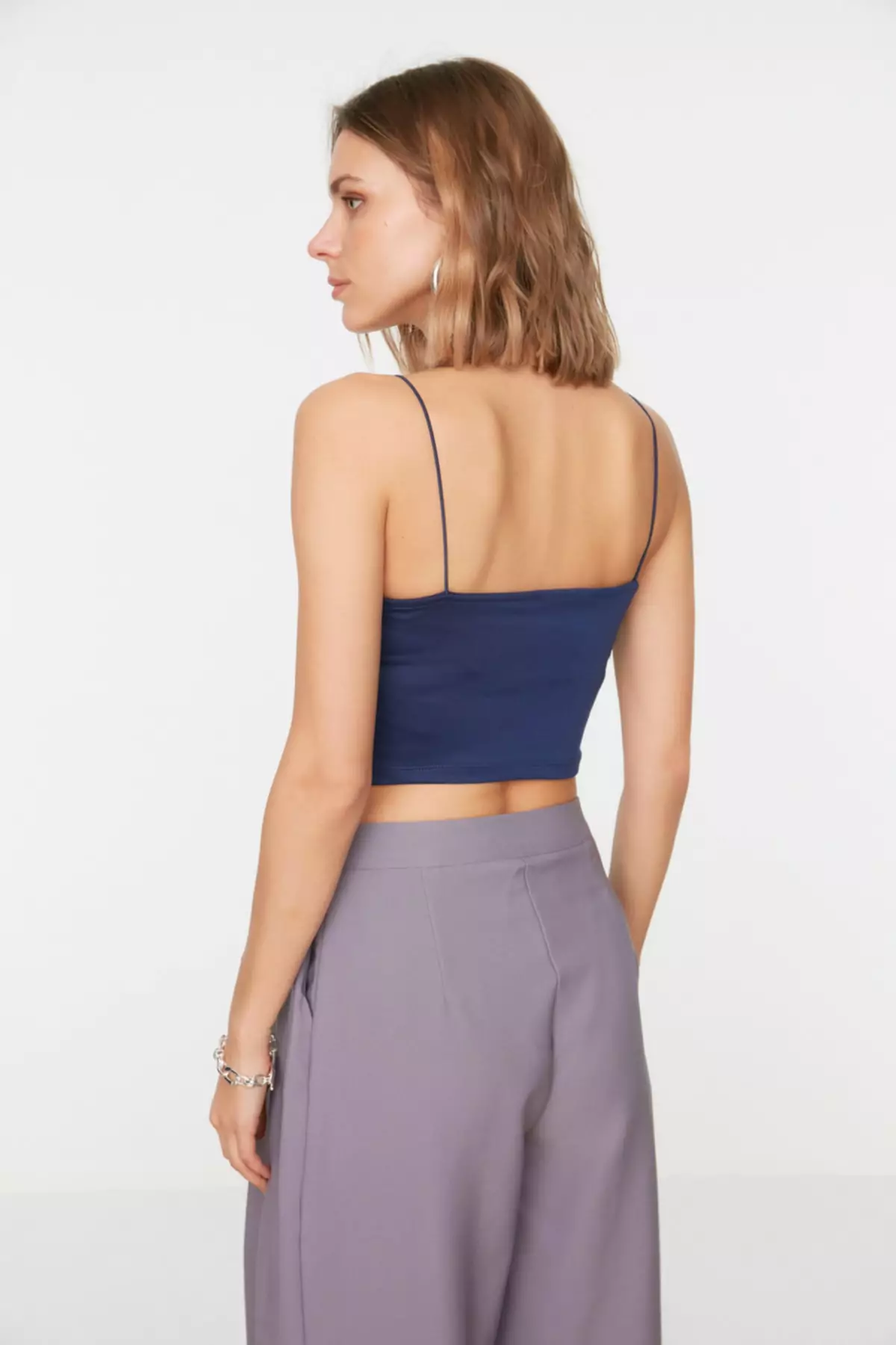 Buy Trendyol Spaghetti Straps Crop Tank Top 2025 Online | ZALORA