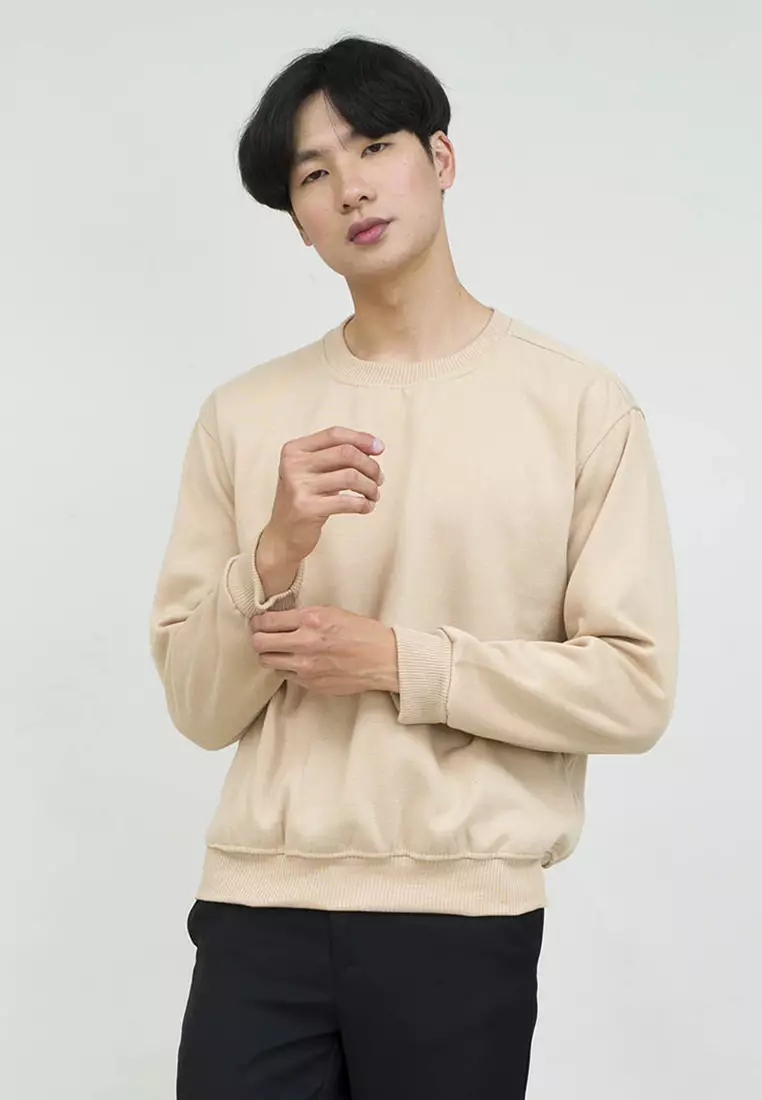 Jual House of Cuff sweater basic lengan panjang baju sweater tebal krim ...