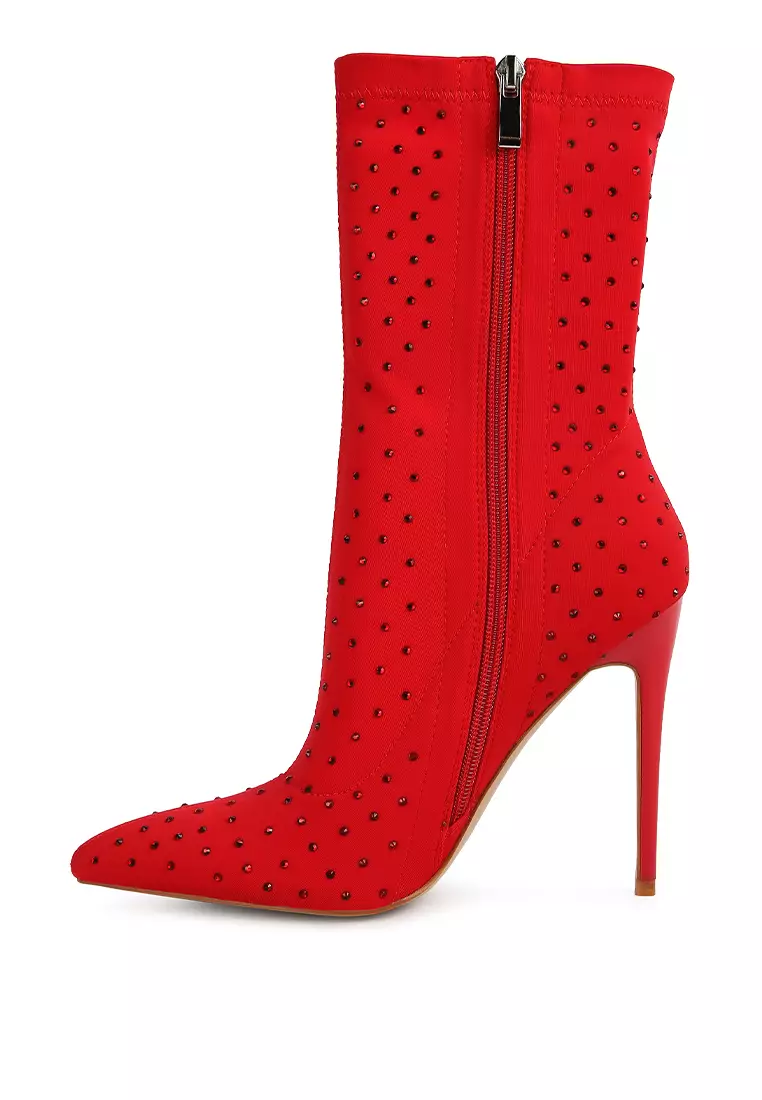 Buy London Rag Red High Top Knitted Ankle Boot 2025 Online | ZALORA ...