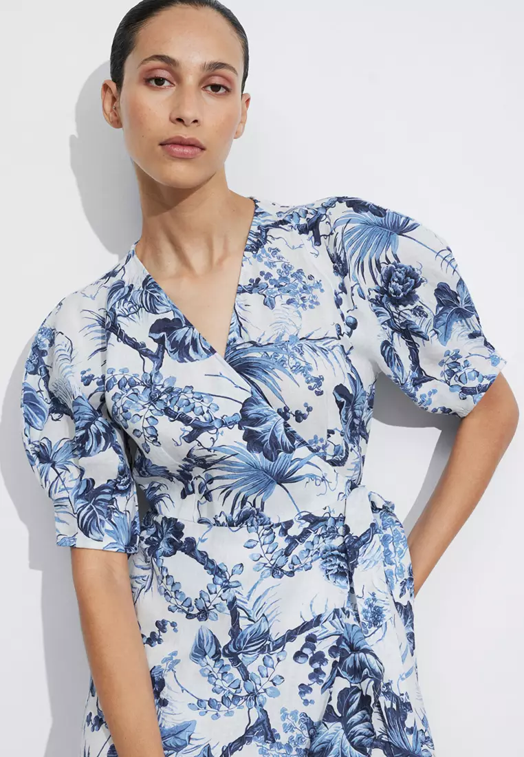 Buy & Other Stories Linen Wrap Midi Dress 2025 Online | ZALORA