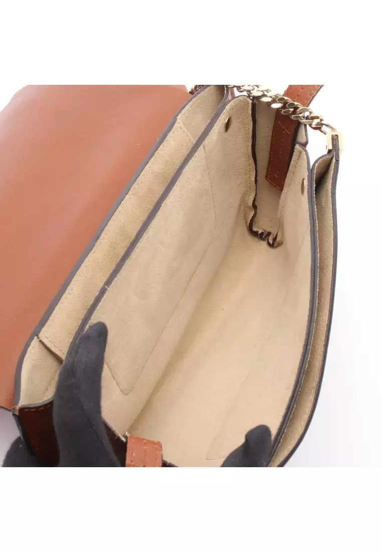 Buy Chloe Pre-Loved Chloé FAYE Faye Shoulder bag suede leather Brown ...