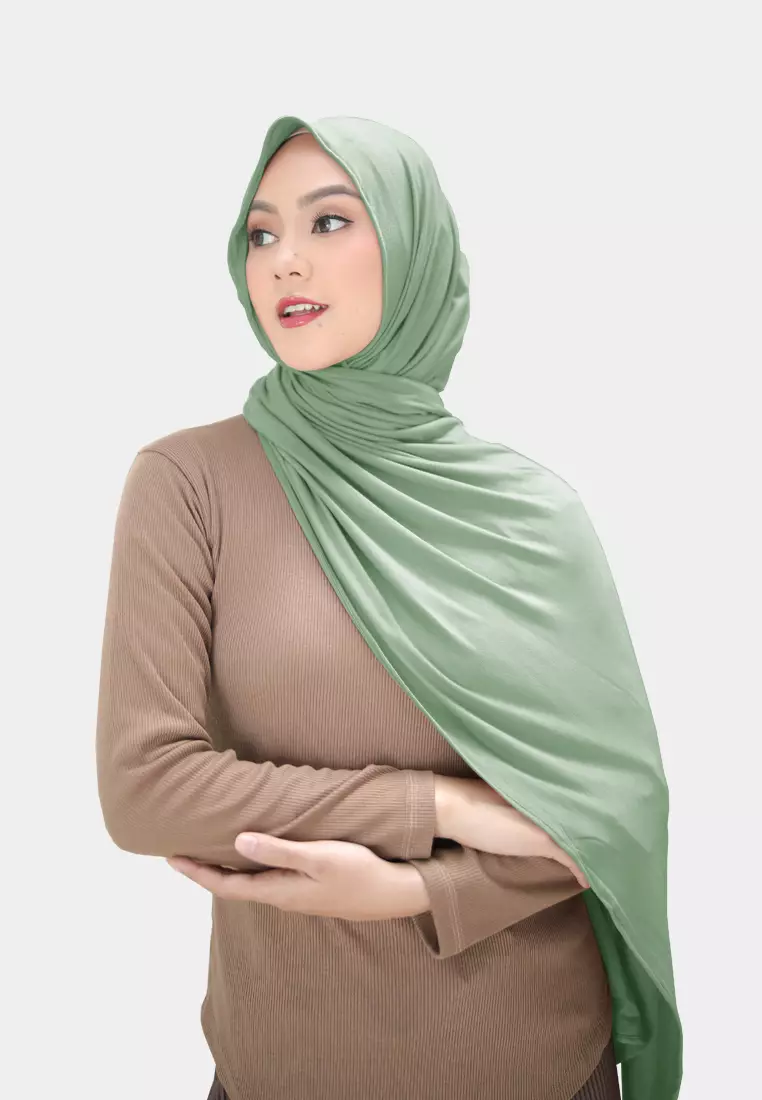 Jual COTTON BEE Pashmina Meleyot Premium Turkey Shawl - Green Leaf ...