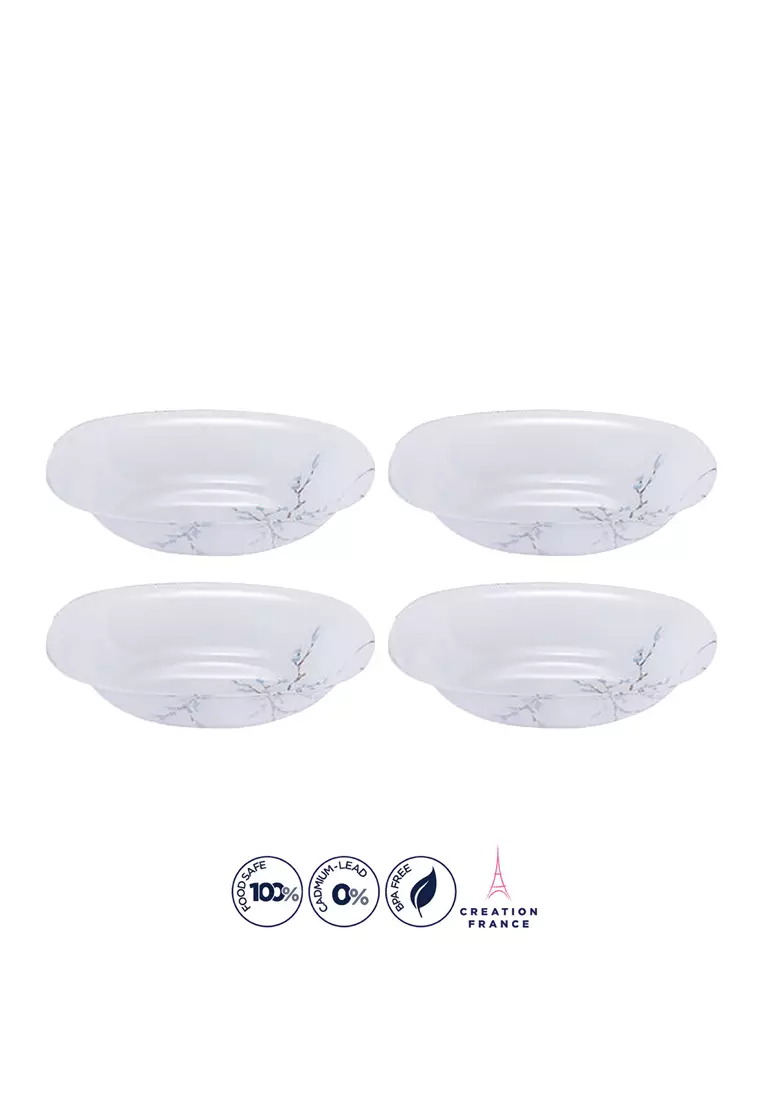 Buy Luminarc Luminarc 4 Pcs Tempered Glass Soup Plate - Hana White Online | ZALORA Malaysia
