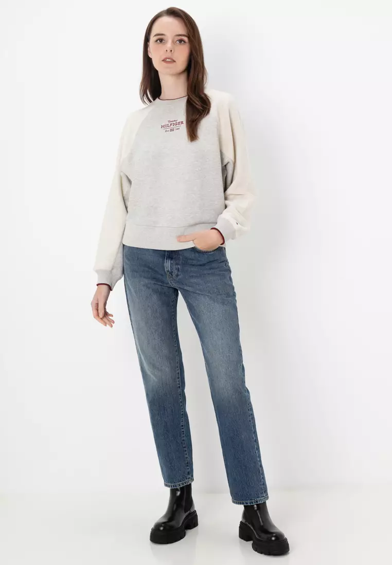 Buy Tommy Hilfiger Reg Texture Monotype Sweatshirt - Tommy Mainline ...