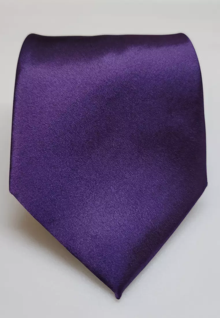 Buy Kings Collection Solid Color Purple Tie Formal Necktie for Men ...