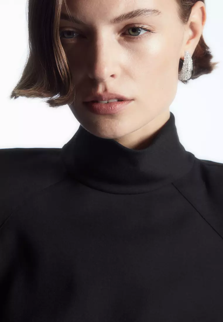 Buy COS Power-Shoulder Open-Back Waisted Wool Top Online | ZALORA Malaysia