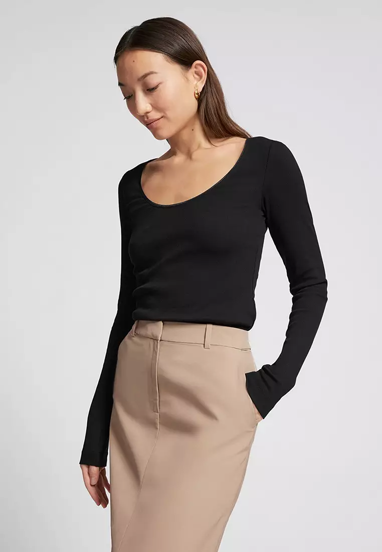 Buy And Other Stories Scooped Neck Lace Detail Top Online Zalora Malaysia