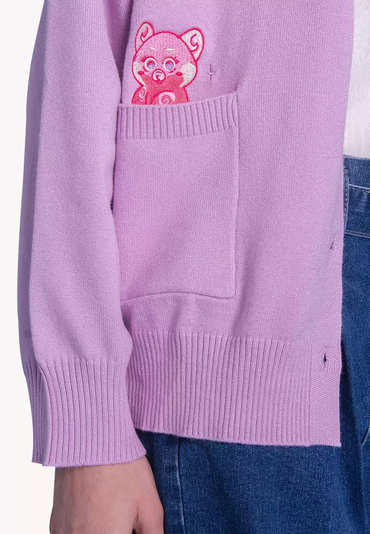 L'zzie DISNEY X LZZIE: PIXAR TURNING RED PANDA EMBROIDERY CARDIGAN ...