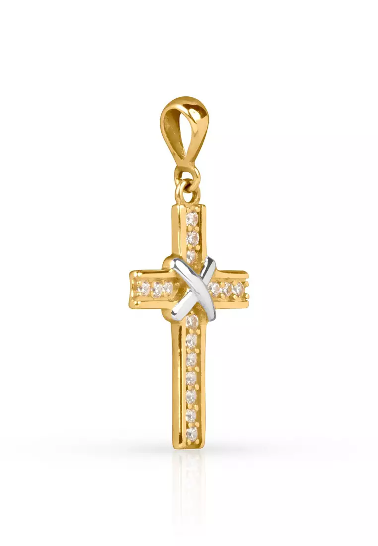 Buy Foundry Pavé Cross Pendant 18k Gold 2025 Online | ZALORA Philippines