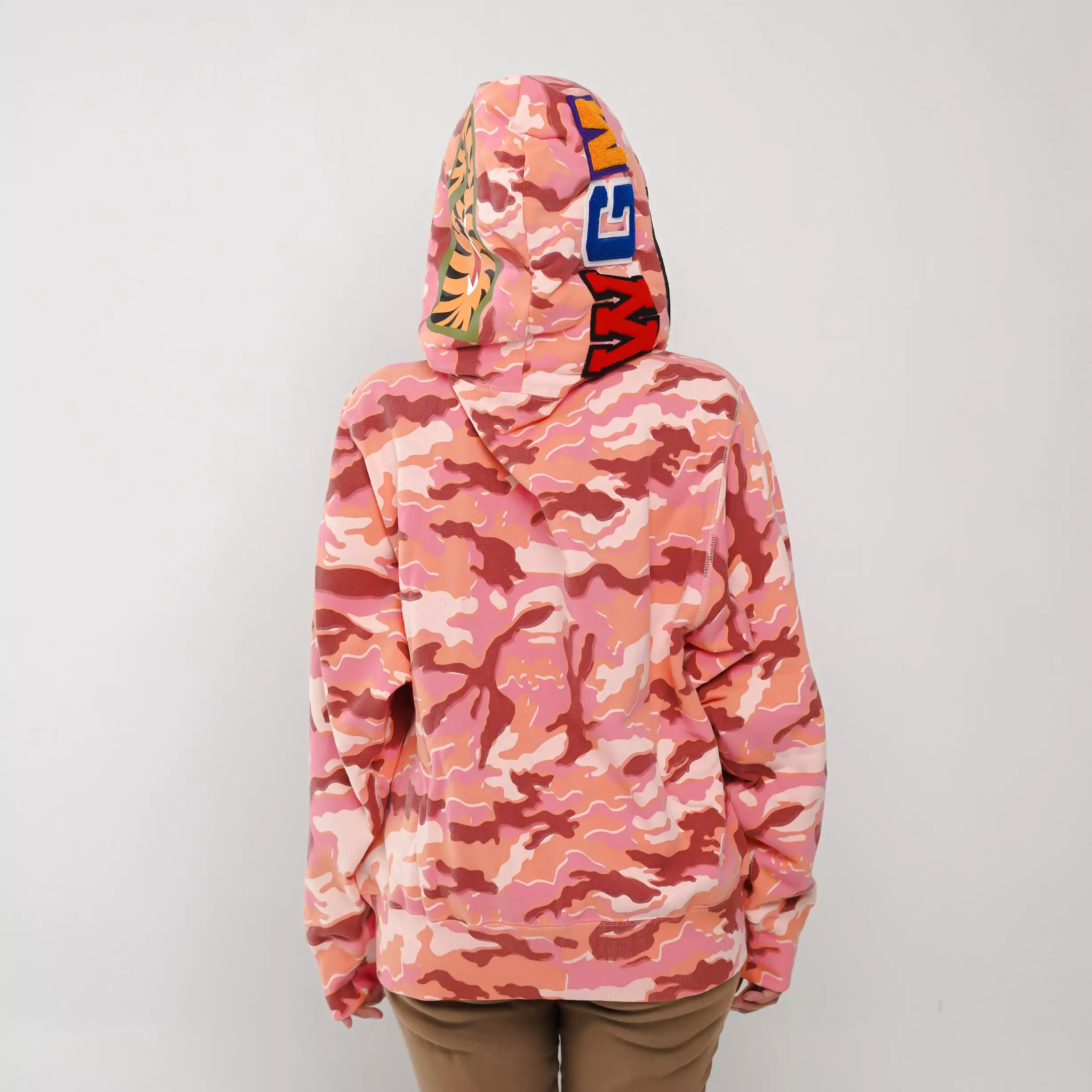 Jual A Bathing Ape Hoodie BAPE SHARK WGM WOODLAND CAMO PINK FULL ZIP ...