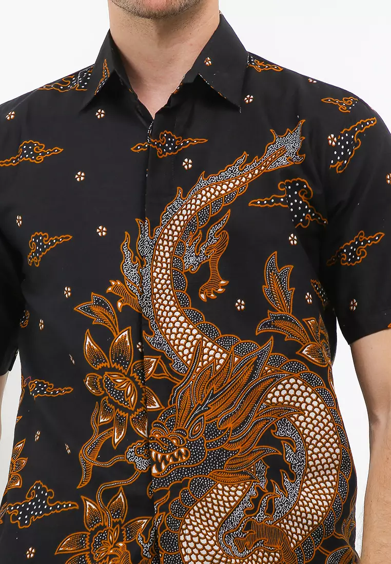 Jual Batik Tinari Naga Kemeja Batik Premium Pria Casual Modern Lengan ...