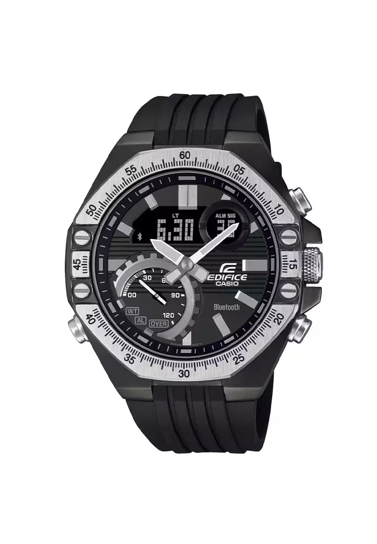 Jual CASIO Casio EDIFICE Jam Tangan Pria - Black - Rubber Strap - ECB ...