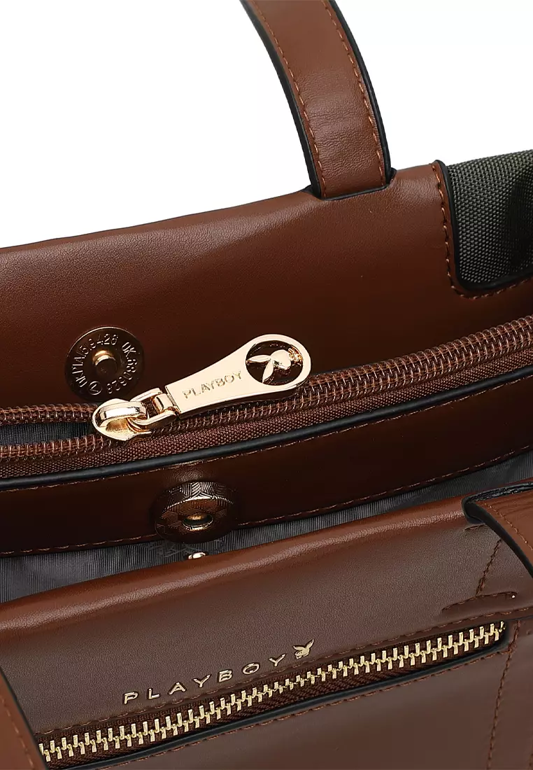 Buy PLAYBOY BUNNY Women's Monogram Top Handle Bag / Sling Bag ...