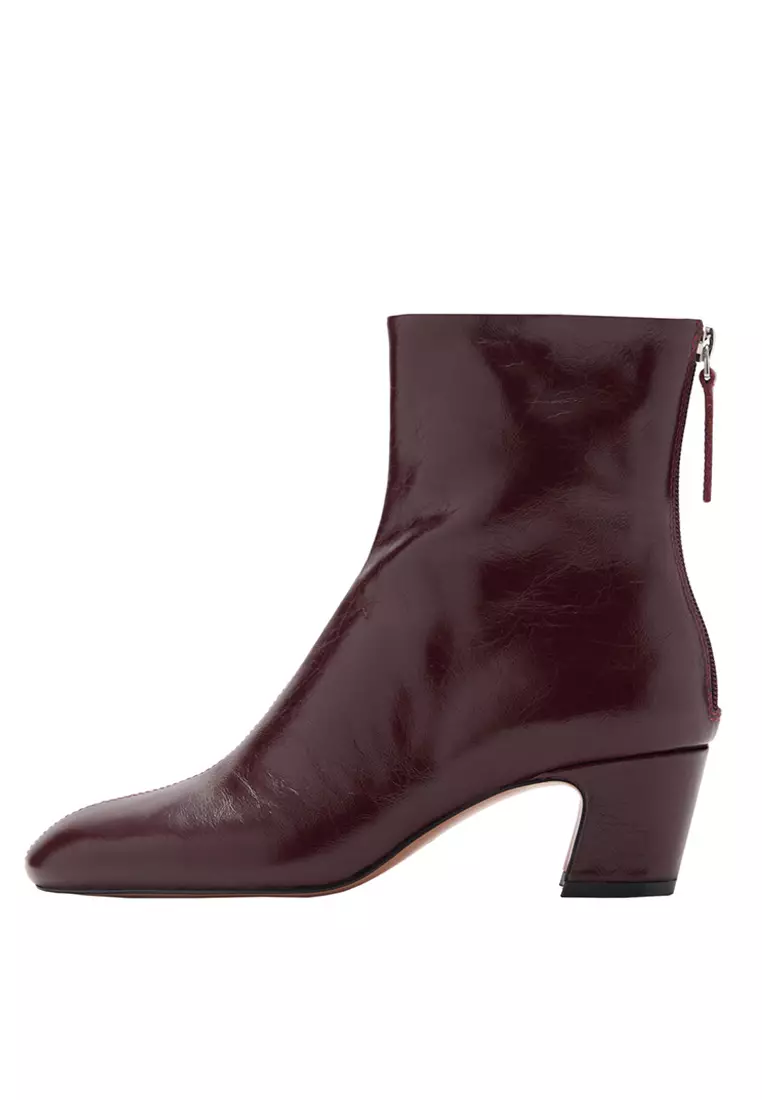 線上選購 Mango Zipped Leather Ankle Boots | ZALORA 台灣