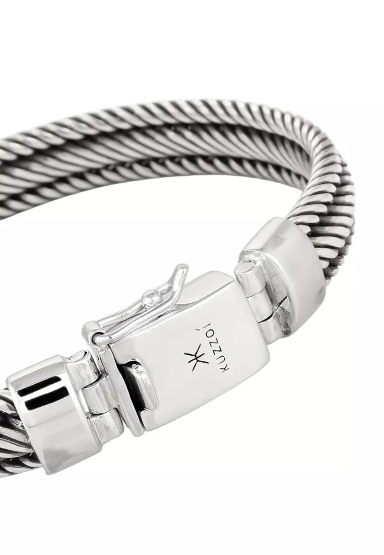 Buy Kuzzoi Men's Silver Triple Twisted Rope Bracelet 2026 Online | ZALORA