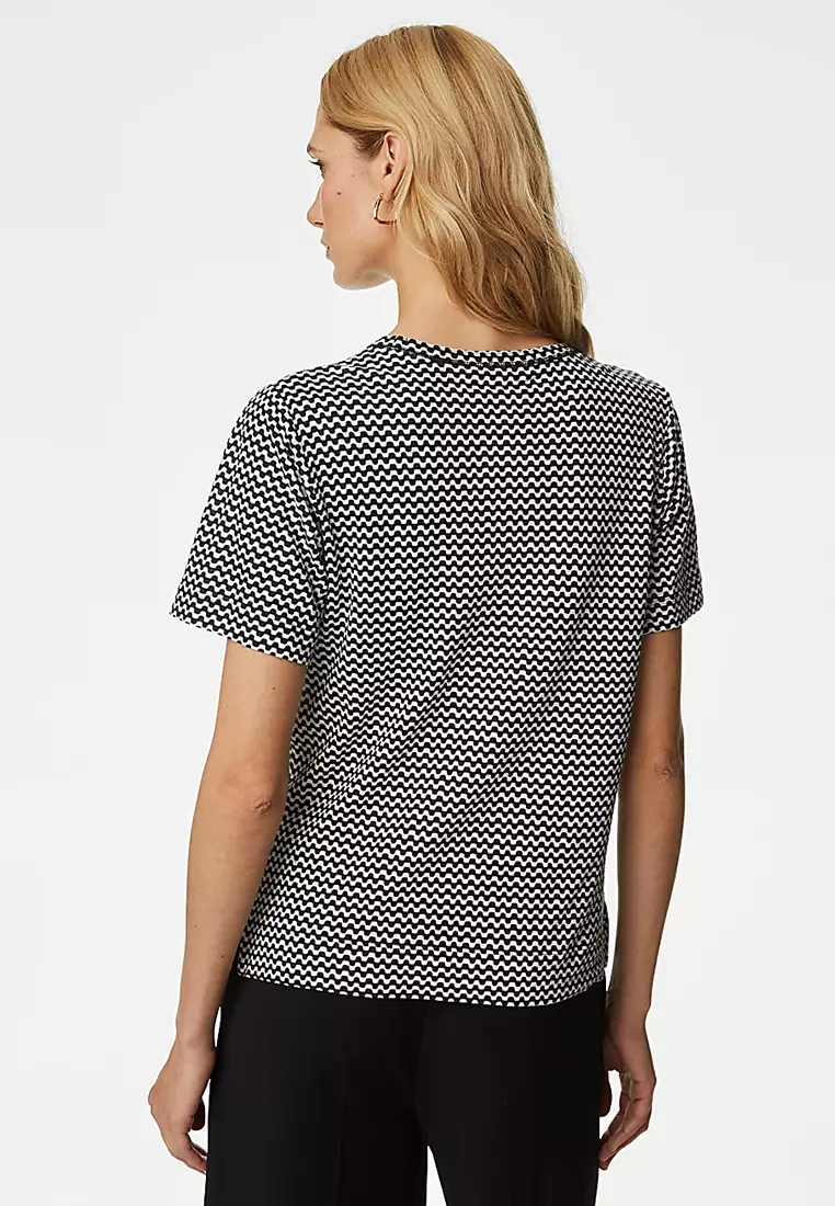 Jual Marks & Spencer Linen Blend Printed Top Original 2025 | ZALORA ...