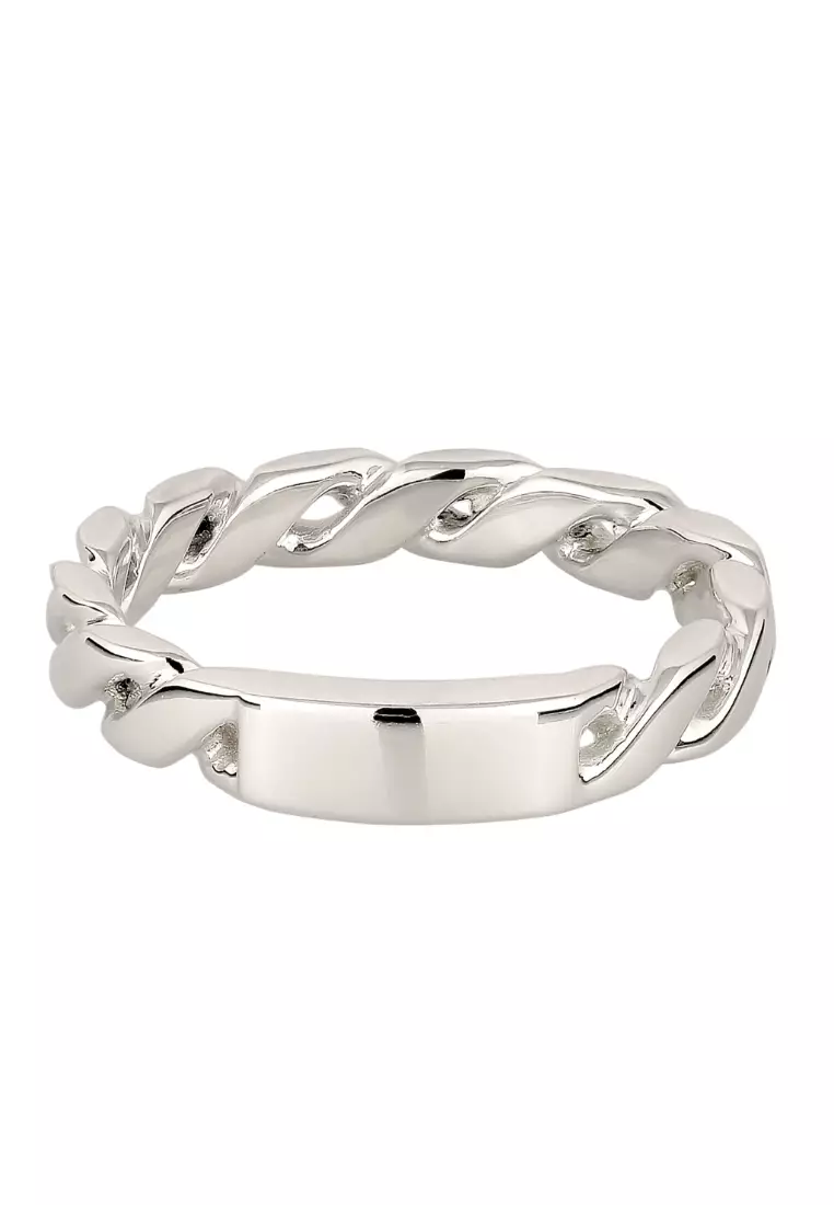 Buy Kuzzoi Men's Silver Twisted Band Ring 2026 Online | ZALORA