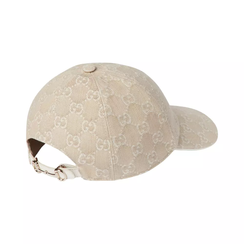 Jual Gucci GG Denim Baseball Hat with Horsebit Light Grey/White ...
