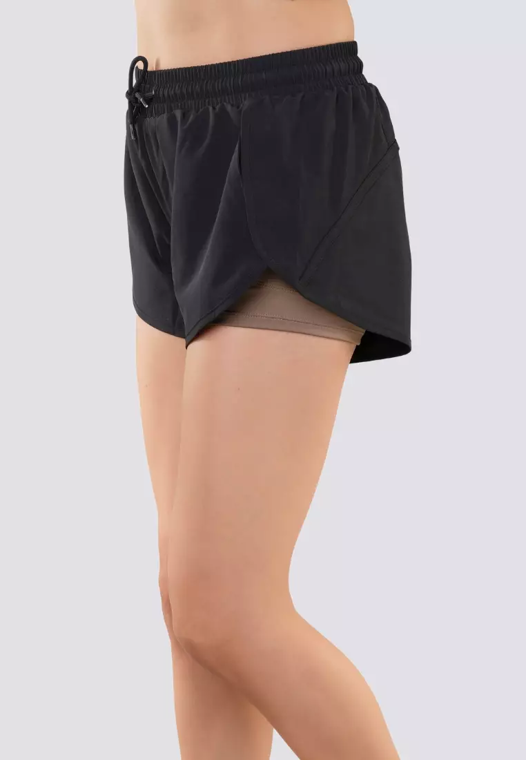 Buy DANSKIN Mighty Move Black Layered Shorts with Inner Shorts ...