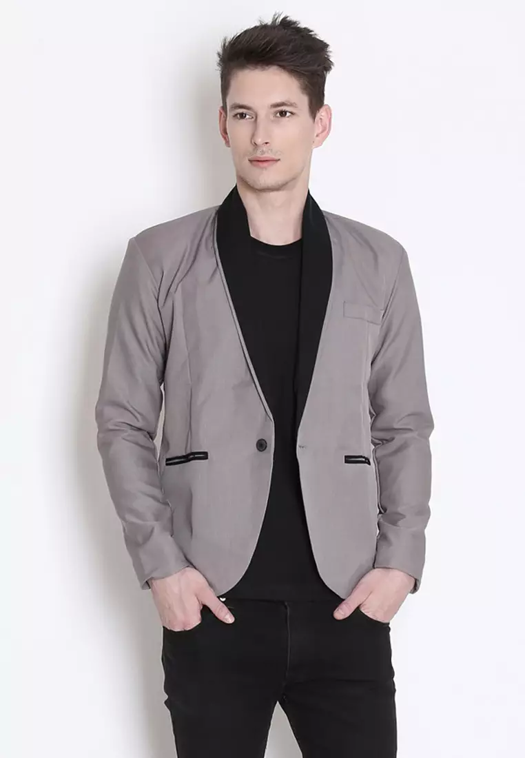 Jual Crows Denim Crows Denim - Blazer Black Grey Ree Original 2024 ...