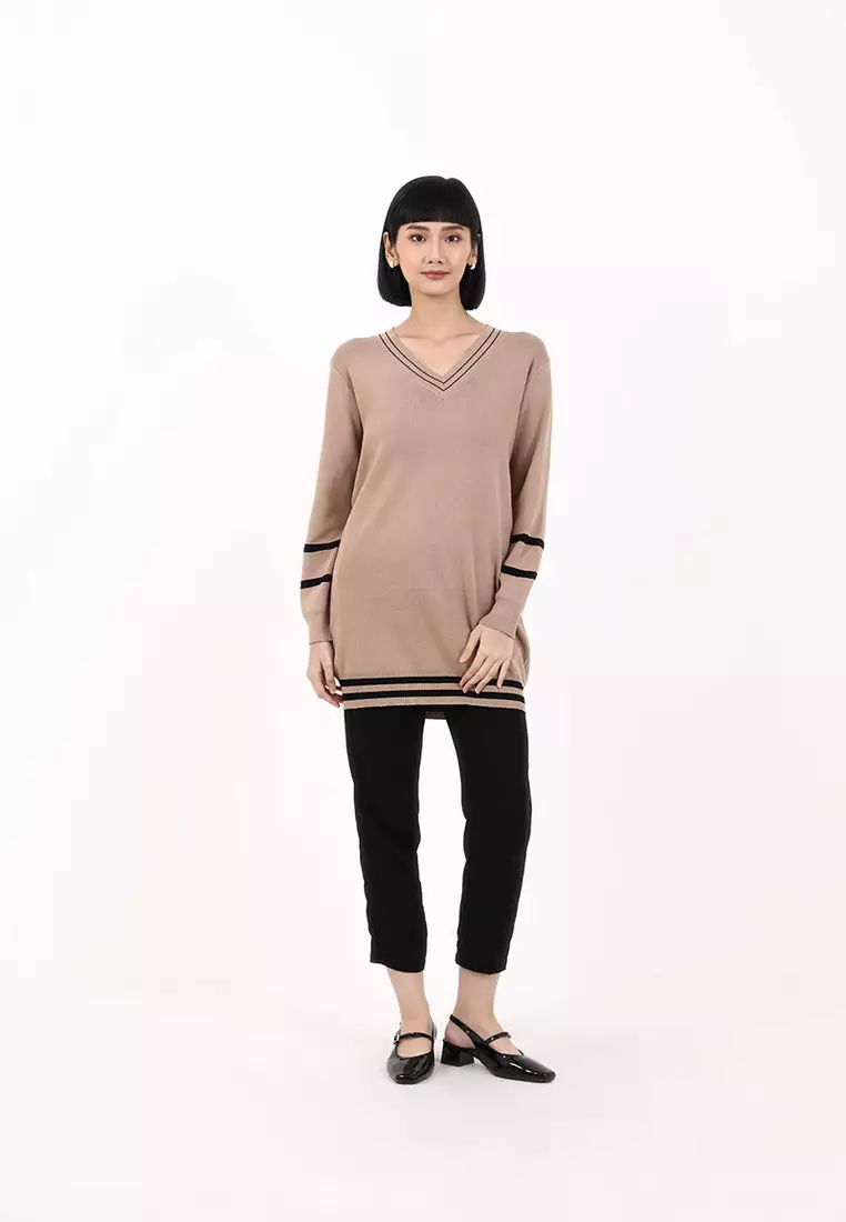 Jual Berrybenka Label Milli Derina Sweater Dress Mocca Original 2025 ...