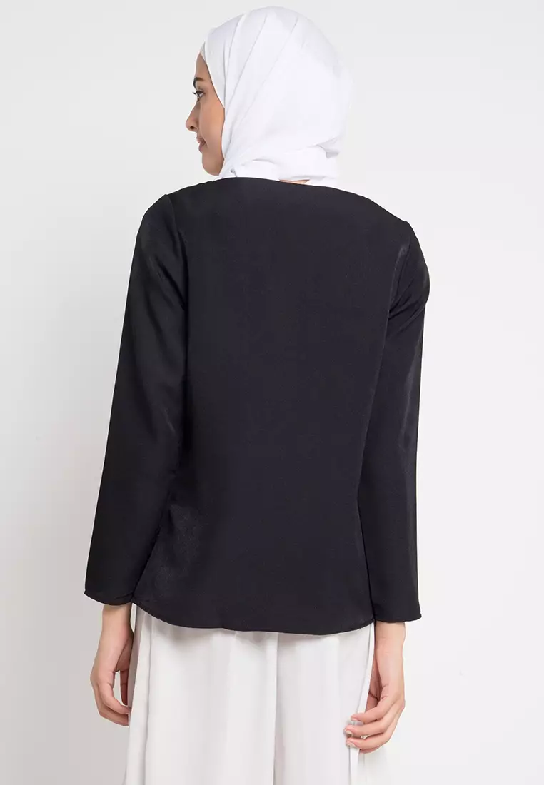 Jual AZZAR Nimah Blouse In Black Original 2026 | ZALORA Indonesia