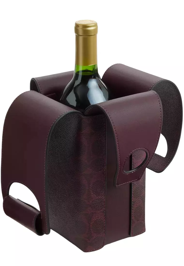 Buy Coach Wine Carrier Bag In Signature Canvas - Black Currant CAQ93 ...