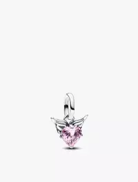 Jual PANDORA Winged Heart Sterling Silver Mini Dangle With Orchid Pink ...