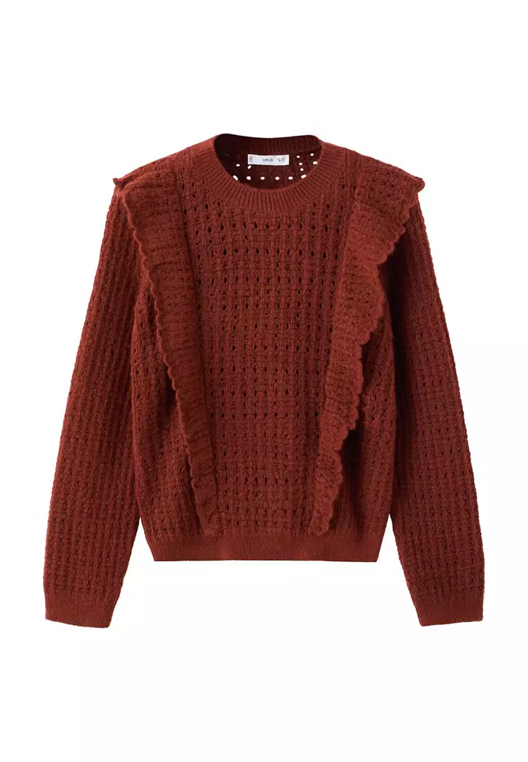 Buy Mango Openwork Knitted Sweater with Ruffles Online | ZALORA Malaysia