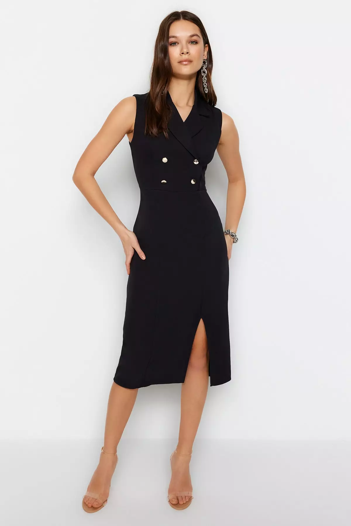 Buy Trendyol Button Midi Dress 2026 Online | ZALORA Philippines