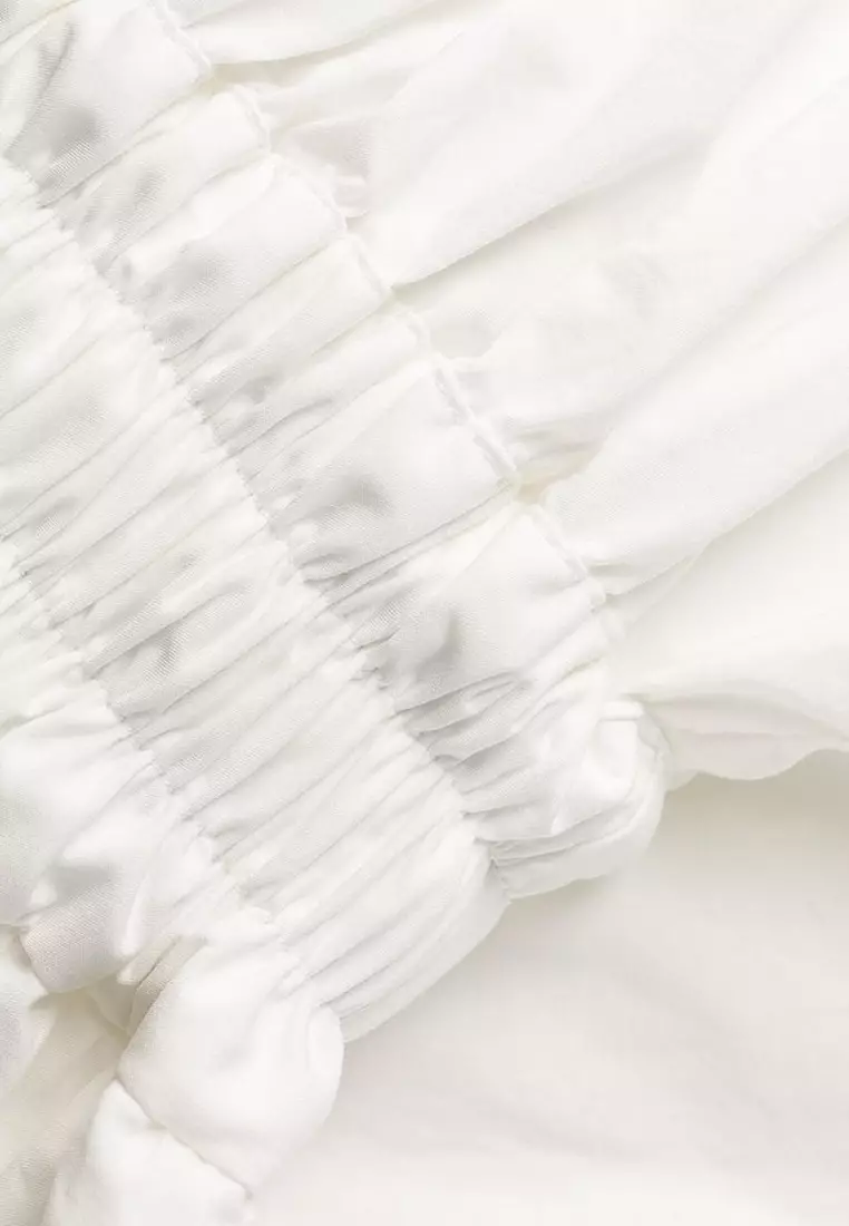 Buy MONCLER "Poplin" Drawstring Flared Jumper Dress in Silk White 2026 ...