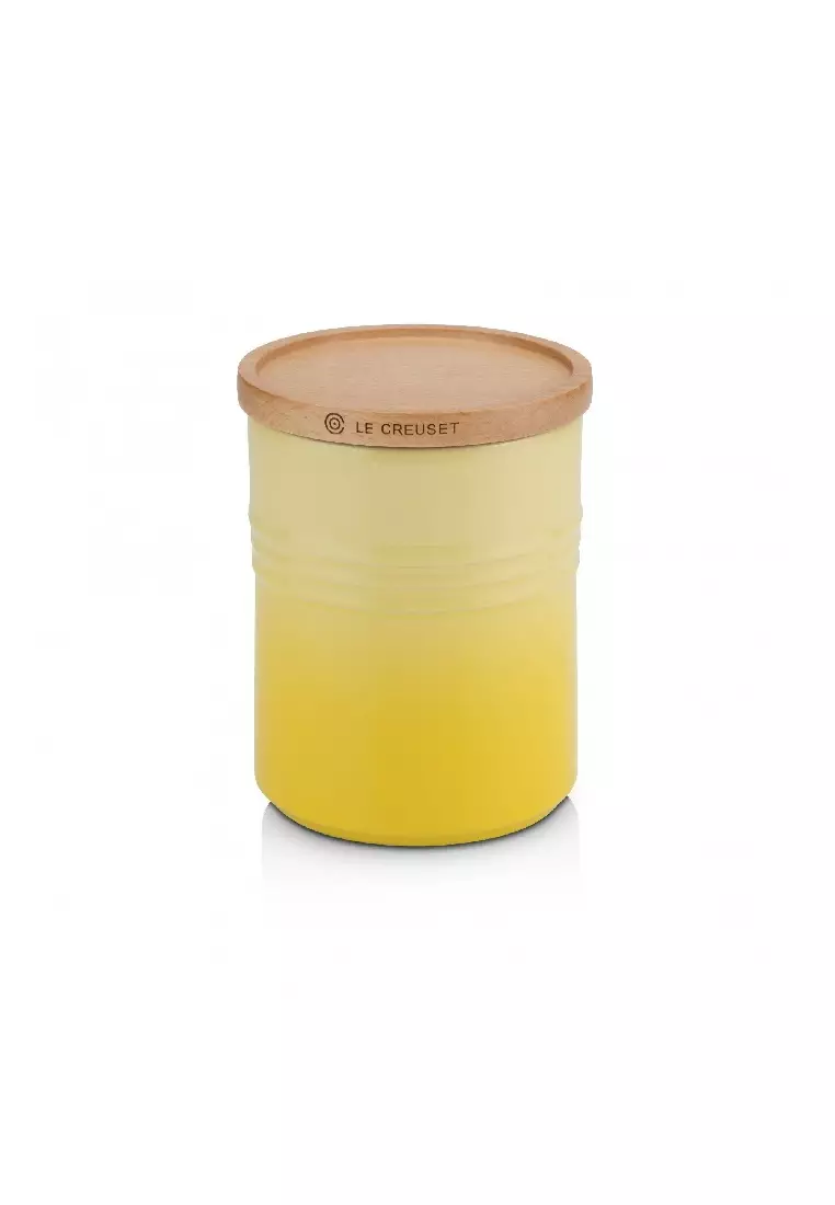 Buy Le Creuset Stoneware Medium Storage Jar with Wooden Lid Soleil ...