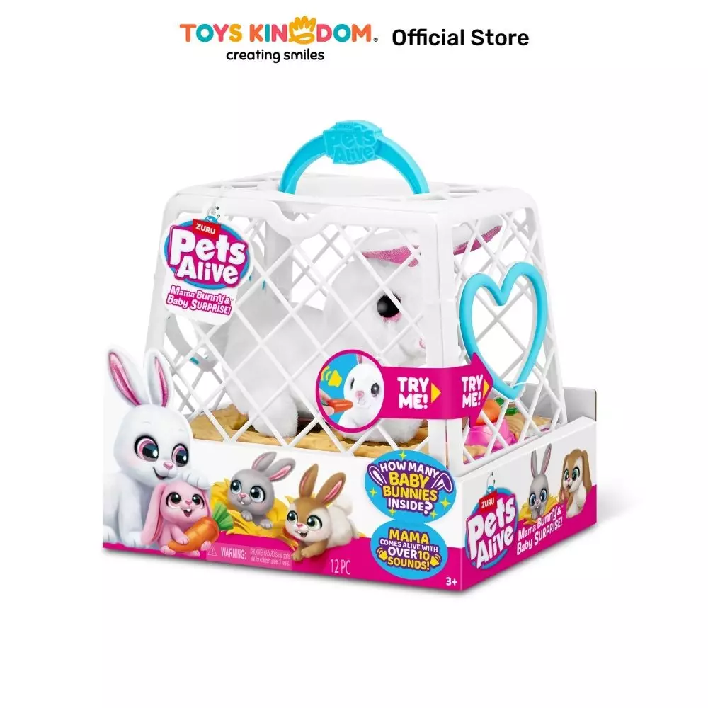 Jual TOYS KINGDOM ZURU SET BONEKA PETS ALIVE MAMA BUNNY & BABY - PUTIH ...