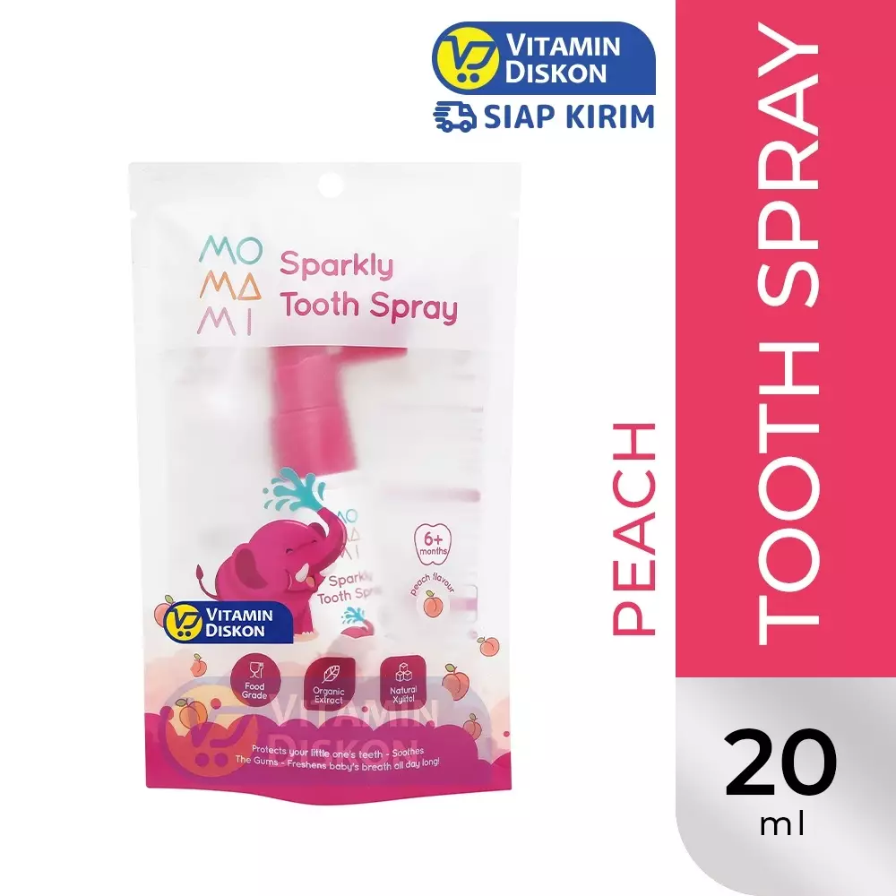Jual Momami MOMAMI SPARKLY TOOTH SPRAY PEACH 20ML Original 2025 ...