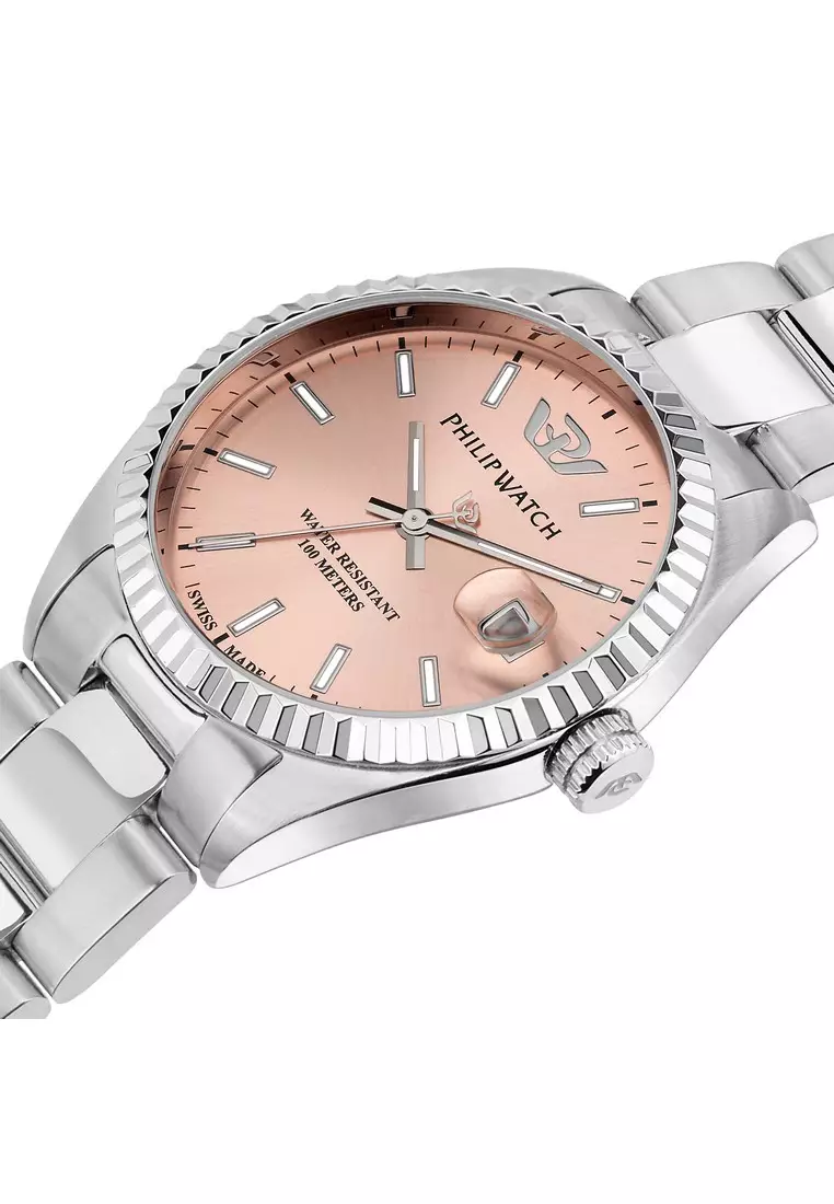 Buy Philip Watch 【Swiss Made】Philip Watch Caribe 35mm Rose Dial Women's ...