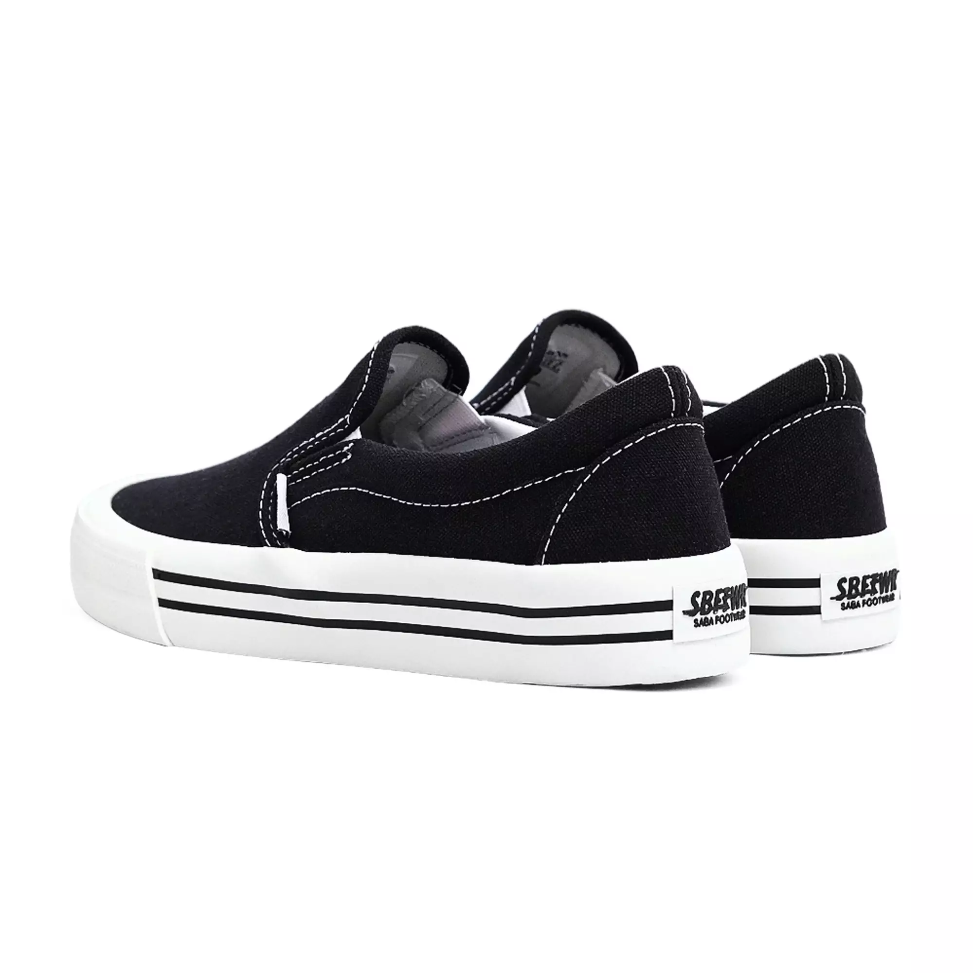 Jual SABA SABA Slip On Black White LX - Sepatu Sneakers Casual Pria ...