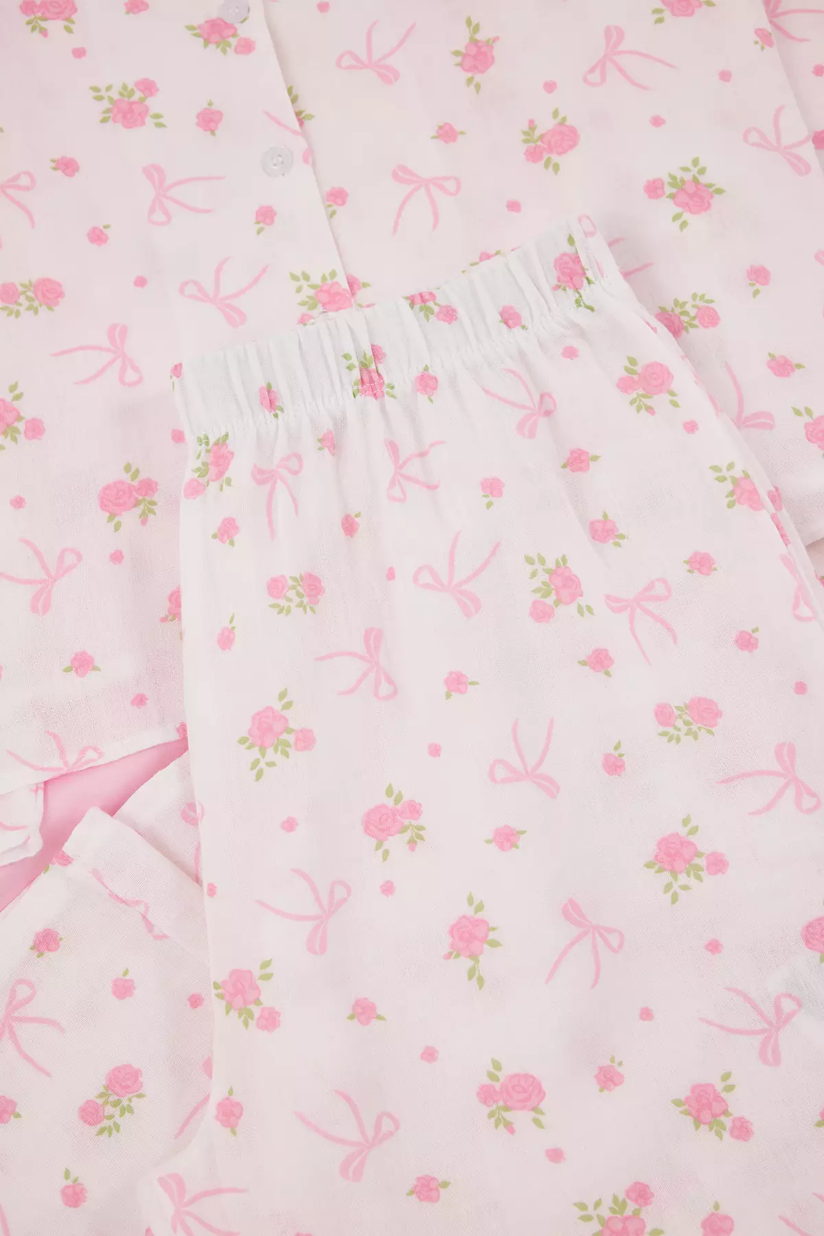 Buy Trendyol White-Multicolor 1% Cotton Floral And Ribbon/Bow Muslin ...