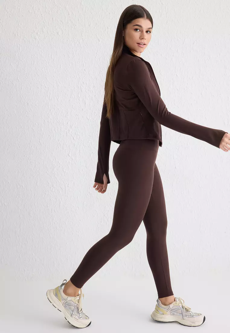 Jual Trendyol Brown Soft Brushed Fabric Reflective Print Detailed Full ...